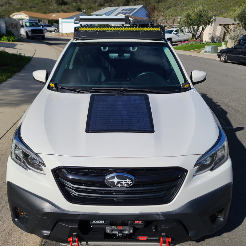 Subaru Outback 6th Gen Lensun 70W Hood Flexible Solar Panel | Adventure ...
